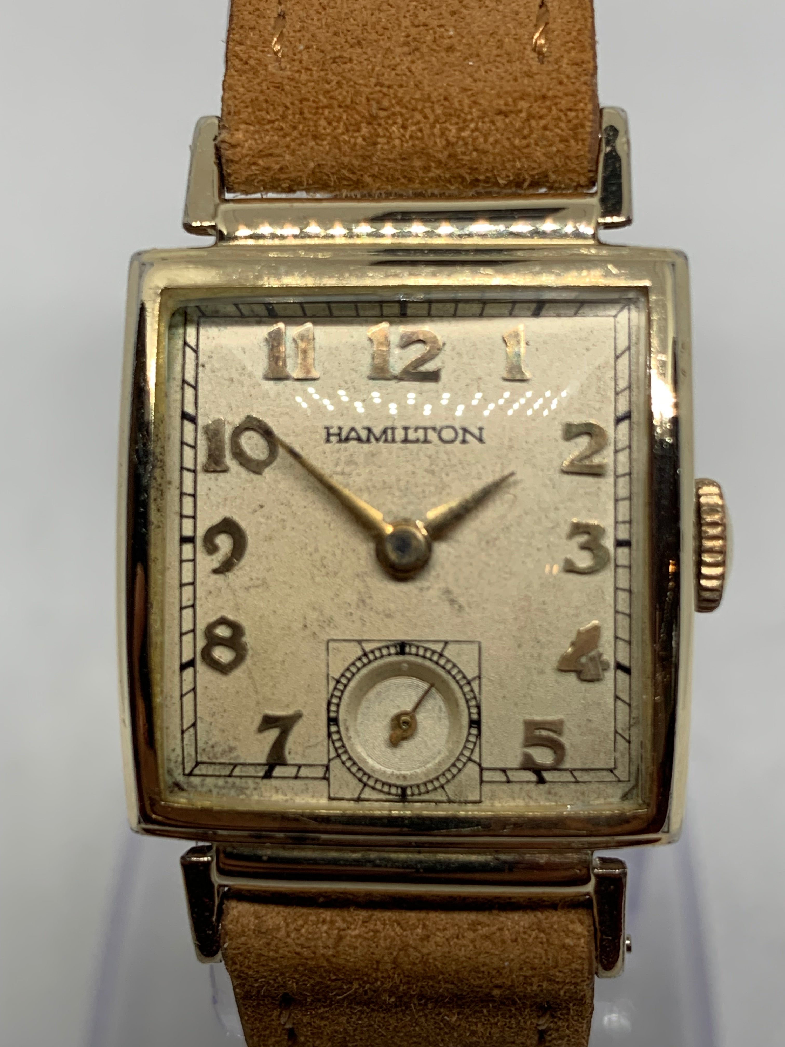 Hamilton Vintage 14k Gold Filled 17j Tank Watch 1940s Serviced Feb 202 ...