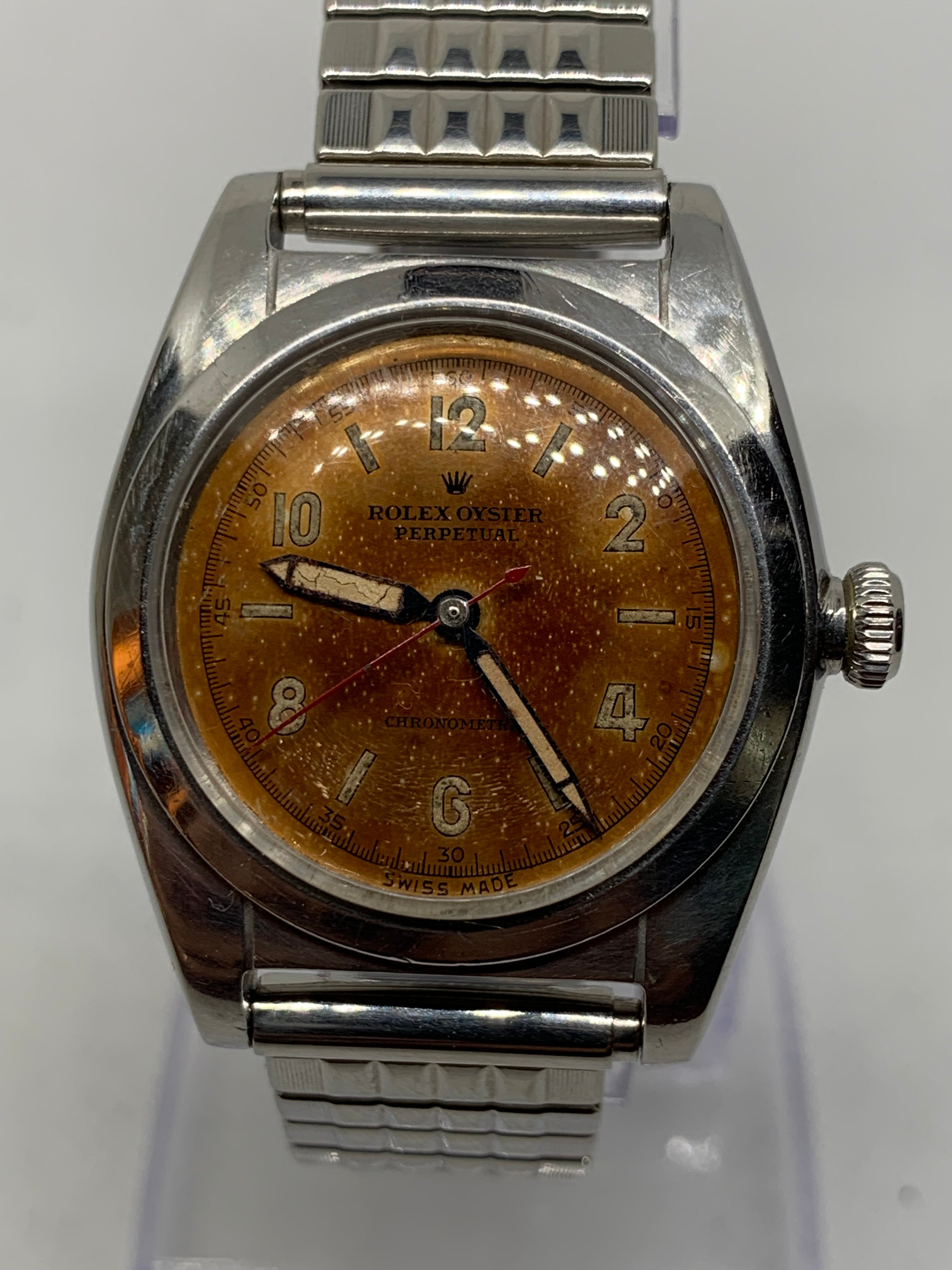 Rolex Oyster Perpetual Bubble Back Oyster Perpetual Chronometer Milita ...