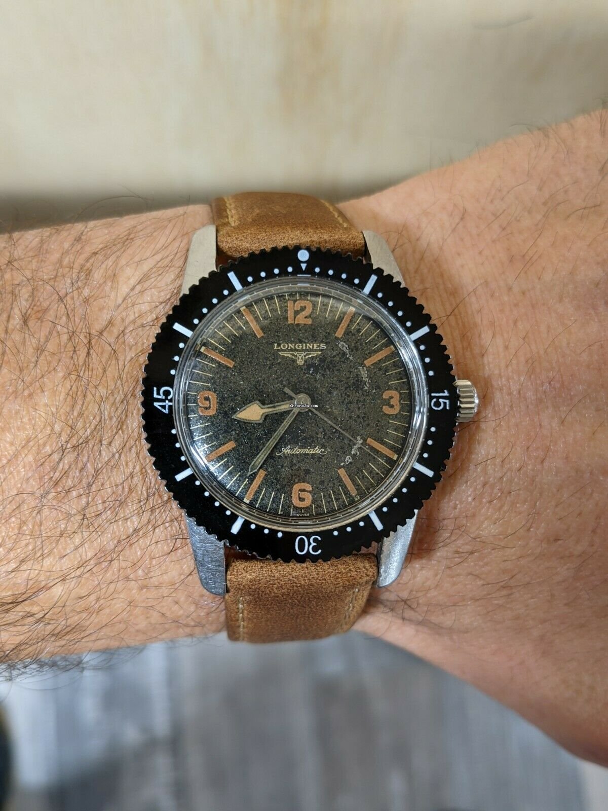 Longines Very rare Vintage Nautilus Tropical Dial 6921-1 Skin Diver 40 ...