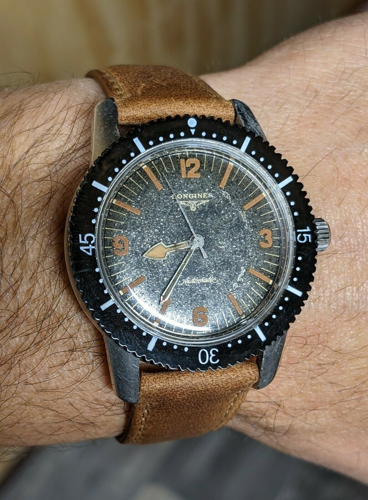 Longines Very rare Vintage Nautilus Tropical Dial 6921-1 Skin Diver 40 ...