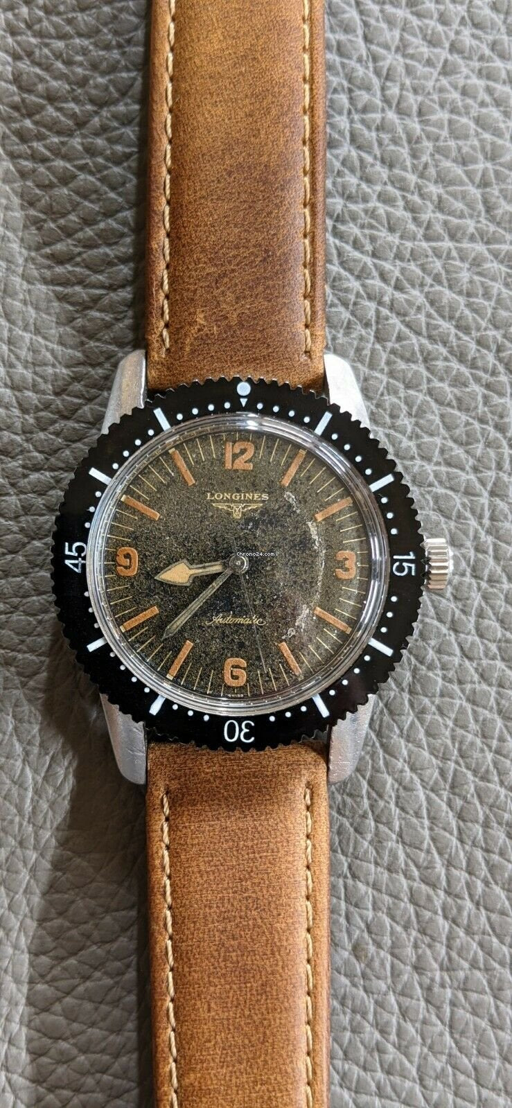 Longines Very rare Vintage Nautilus Tropical Dial 6921-1 Skin Diver 40 ...